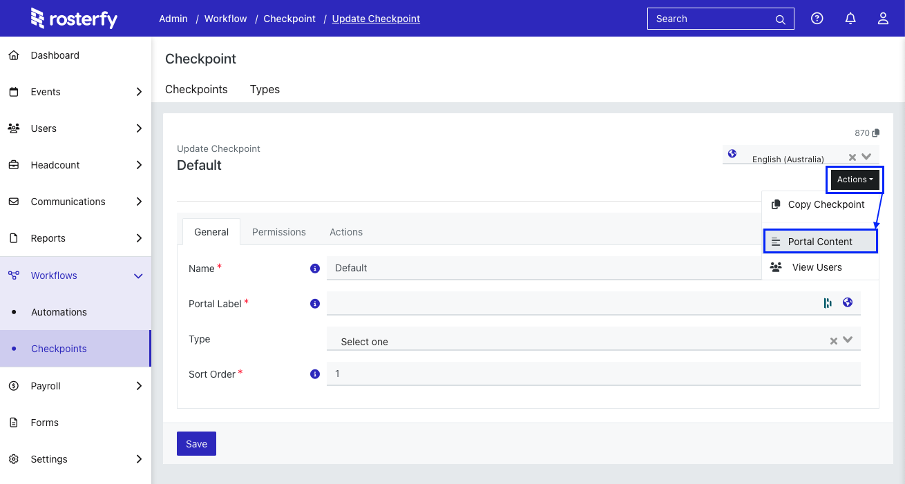 Portal Settings & Content